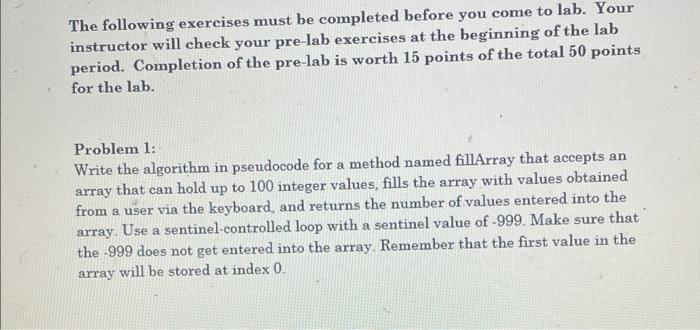 Solved The following exercises must be completed before you | Chegg.com