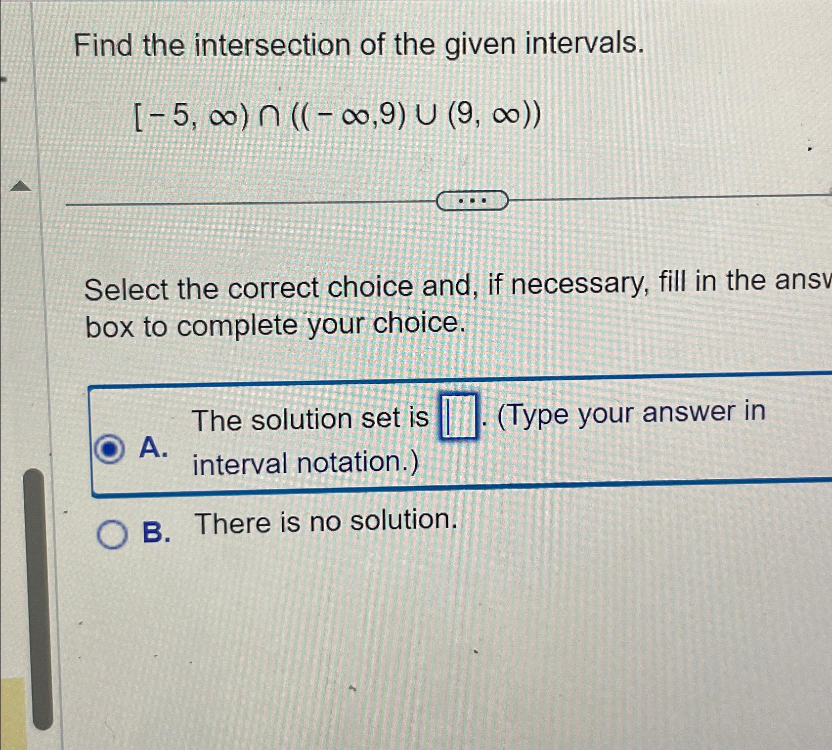 Solved Find the intersection of the given | Chegg.com