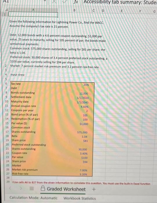 Solved Given the following information for Lightning Power | Chegg.com
