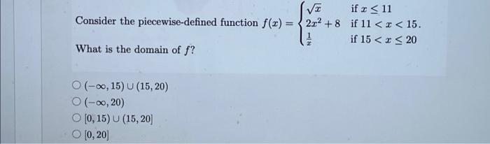 Solved Consider the piecewise-defined function f(x): What is | Chegg.com