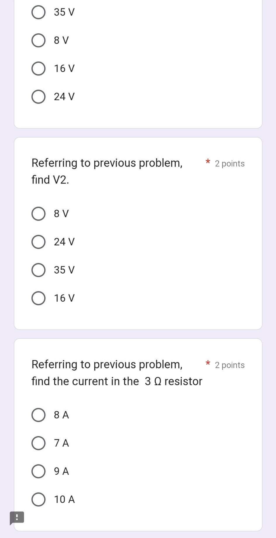 Solved 35 V8 V16 V24 V Referring to previous problem, * 2 | Chegg.com