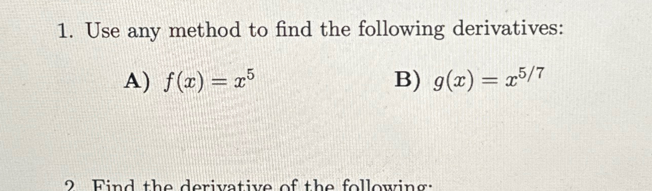 Use any method to find the following | Chegg.com