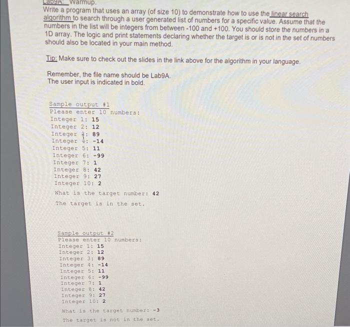 Solved Write a program that uses an array (of size 10) to | Chegg.com