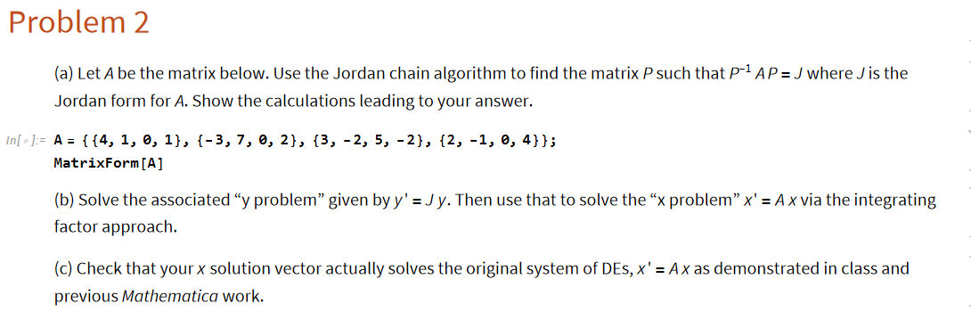 Solved use mathematica to ﻿solve all problemProblem 2(a) | Chegg.com
