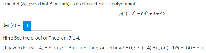 Solved Hint: See the proof of Theorem 7.1.4.(If given | Chegg.com