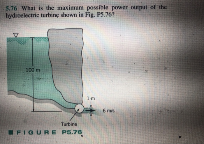 Solved 5.76 What is the maximum possible power output of the | Chegg.com
