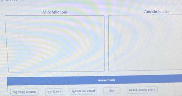 Solved Classify nutrient inputs into streams and rivers as | Chegg.com