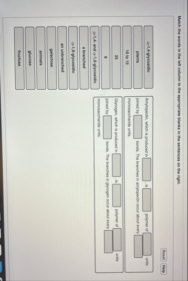 Solved Match the words in the left column to the appropriate | Chegg.com