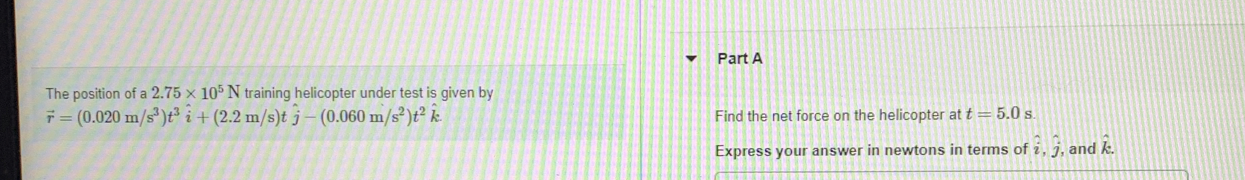 Solved Part AThe position of a 2.75×105N ﻿training | Chegg.com