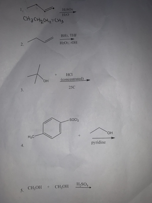 Solved H2O CH₃ CH₂ CH₂=CH₂ BH3, THF H2O2, -OH + / OH HCI | Chegg.com