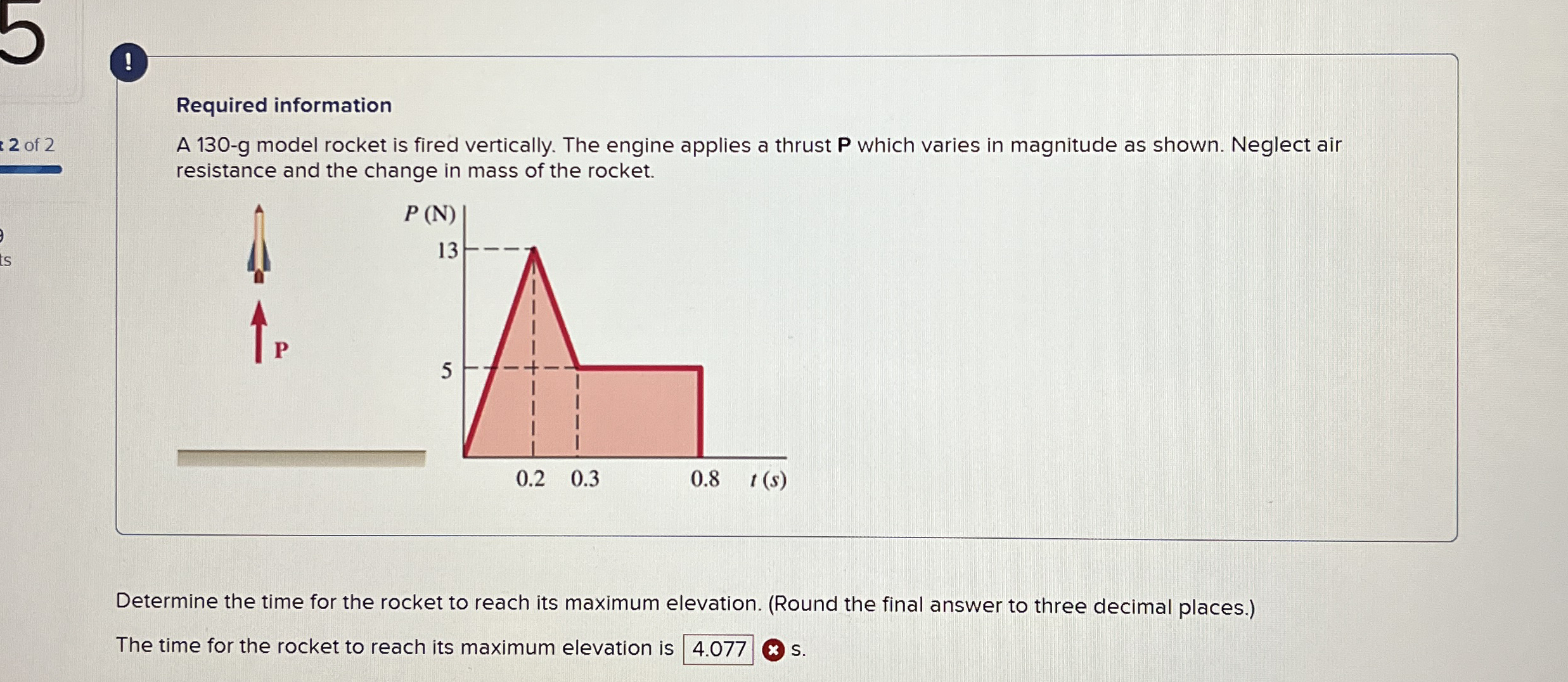Solved Required informationA 130-g model rocket is fired | Chegg.com