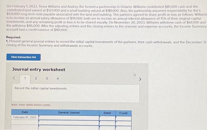 On February 1, 2023, Tessa Williams and Audrey Xie | Chegg.com