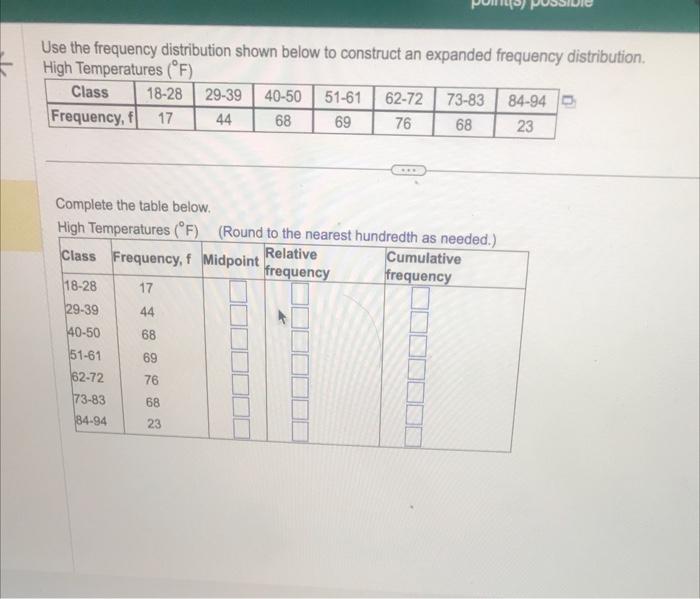 Solved Use the frequency distribution shown below to | Chegg.com