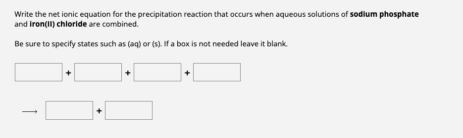 Solved Write the net ionic equation for the precipitation | Chegg.com