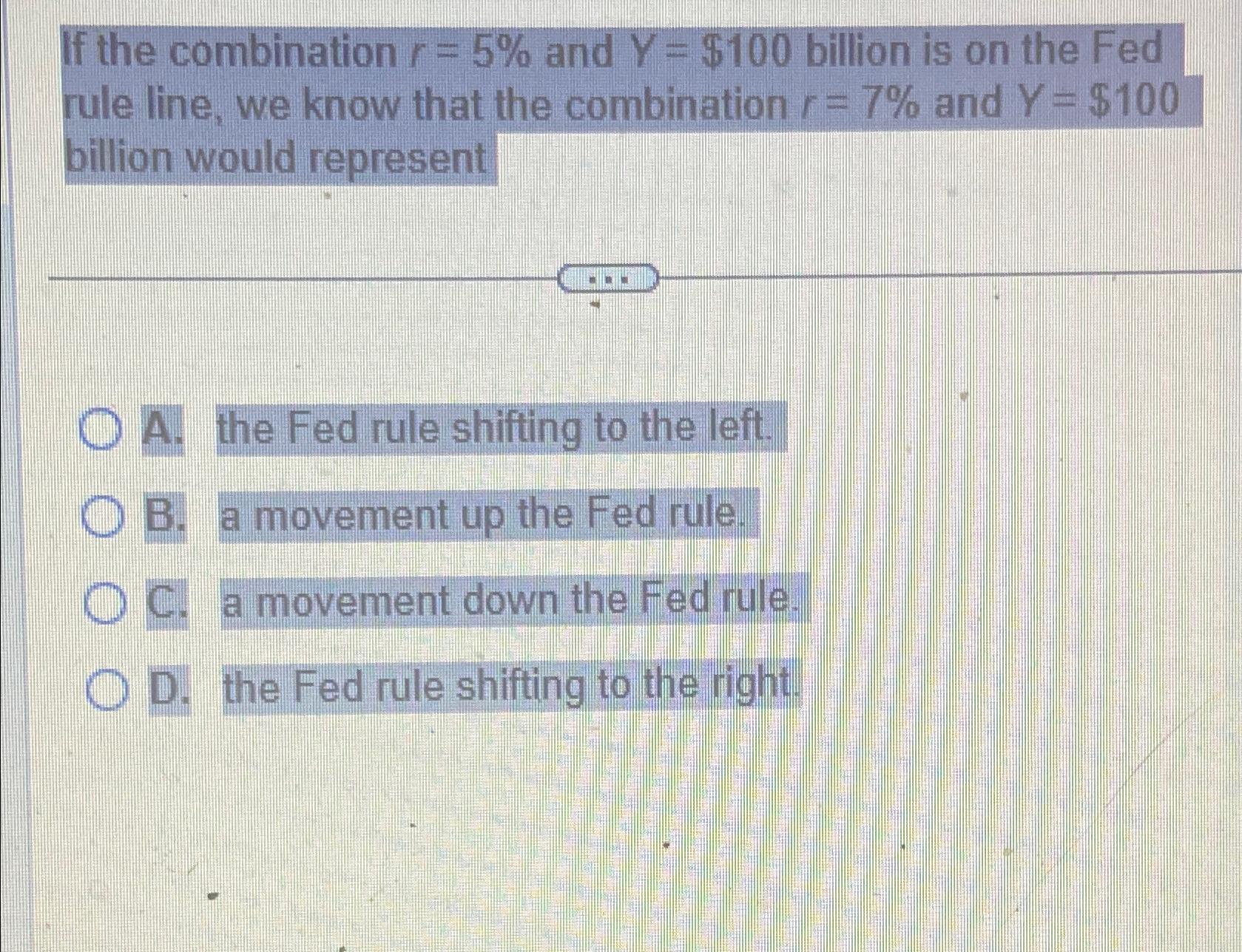 Solved If the combination r=5% ﻿and Y=$100 ﻿billion is on | Chegg.com