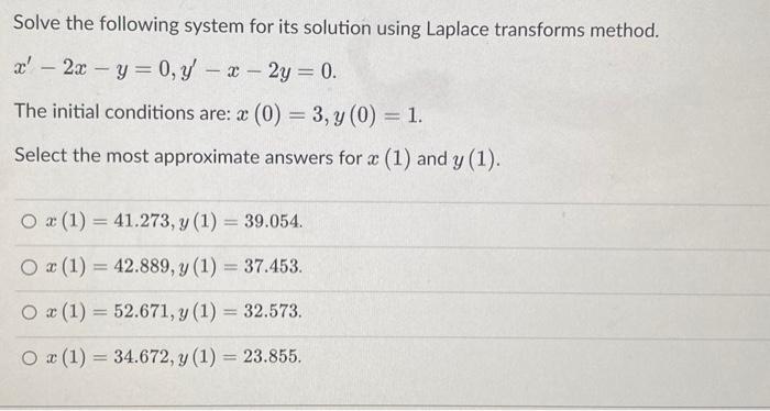Solved Solve the following system for its solution using | Chegg.com