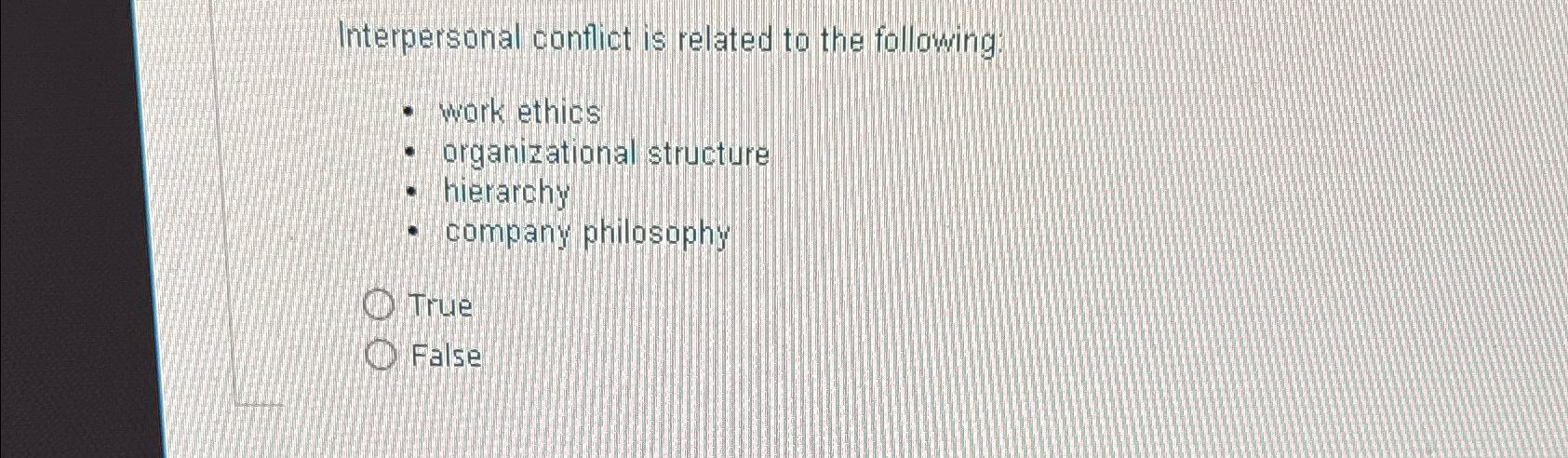 Solved Interpersonal conflict is related to the | Chegg.com