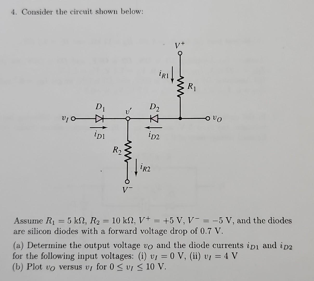 Solved 4. Consider the circuit shown below: Assume | Chegg.com