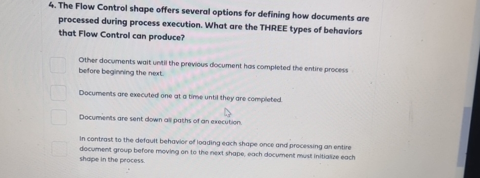 The Flow Control shape offers several options for | Chegg.com
