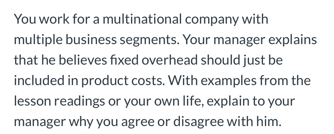 Solved You work for a multinational company with multiple | Chegg.com