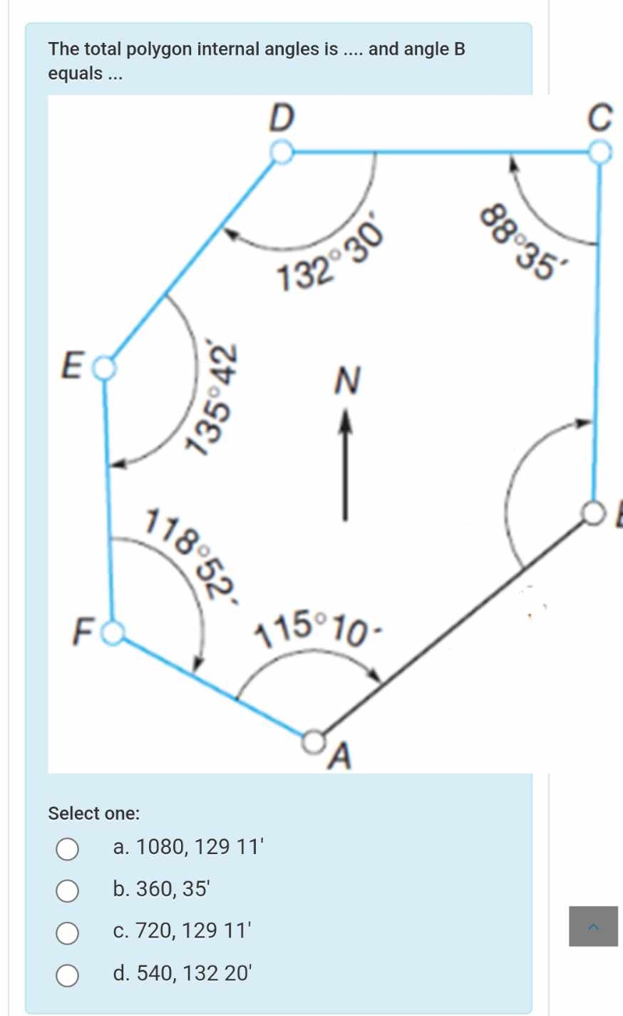 Solved The total polygon internal angles is .... ﻿and angle | Chegg.com