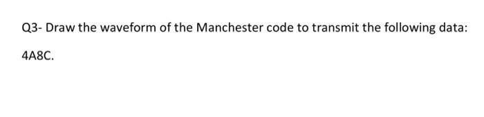 Solved Q3- Draw the waveform of the Manchester code to | Chegg.com