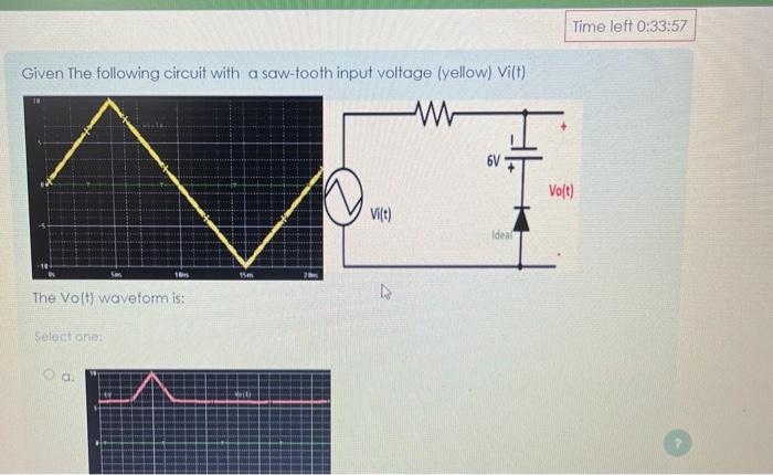 Solved Given The following circuit with a saw-tooth input | Chegg.com