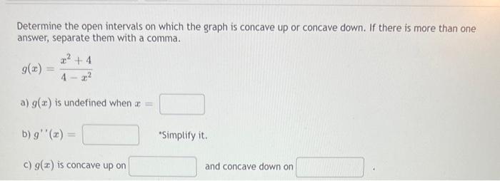 Solved Determine the open intervals on which the graph is | Chegg.com