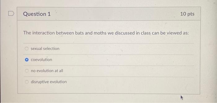 Solved The interaction between bats and moths we discussed | Chegg.com