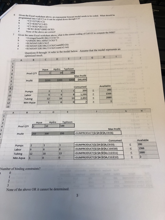 Solved Given the Excel workahot whe Cheet hove, an | Chegg.com