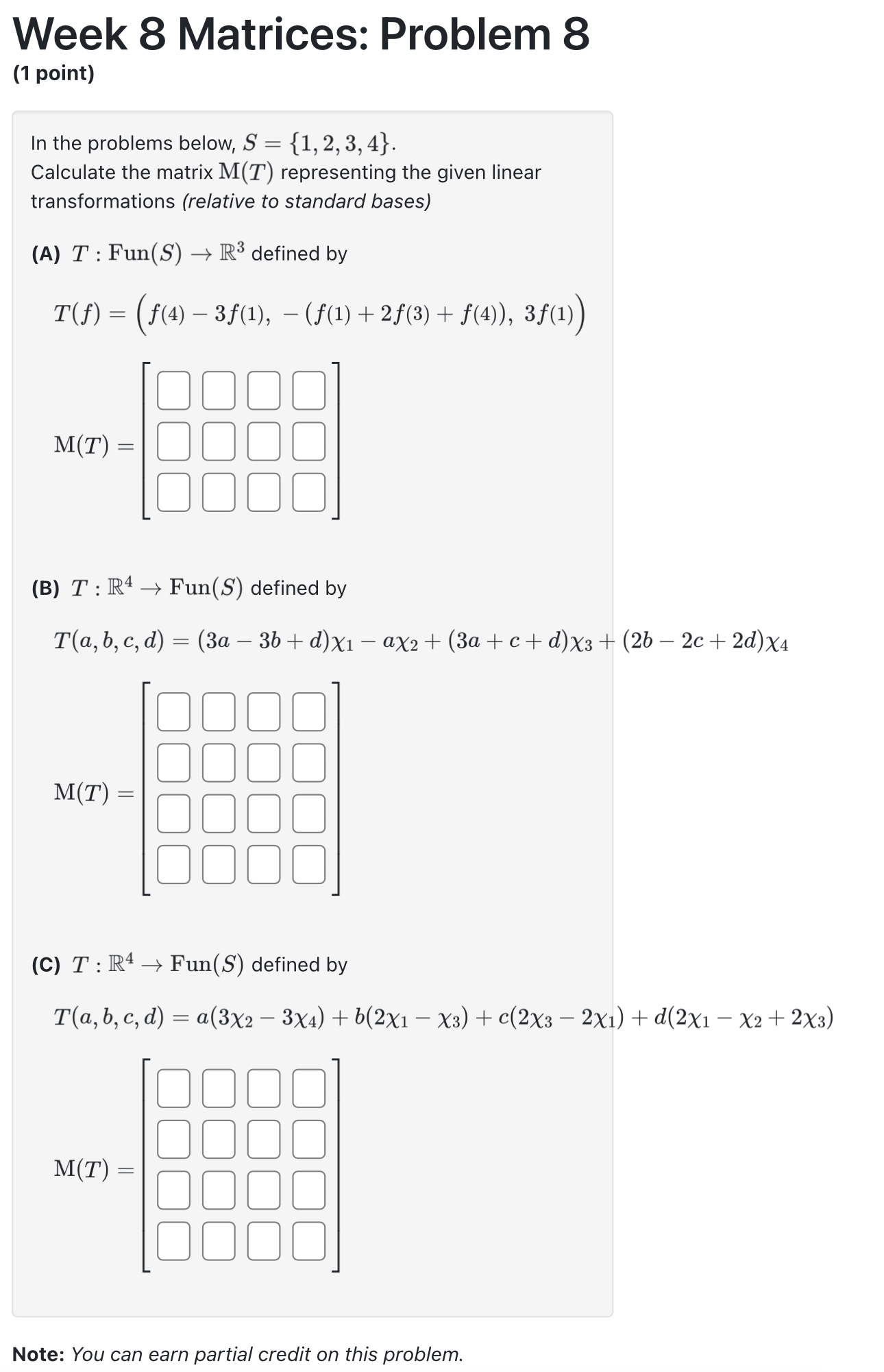 Solved Week 8 ﻿Matrices: Problem 8(1 ﻿point)In the problems | Chegg.com