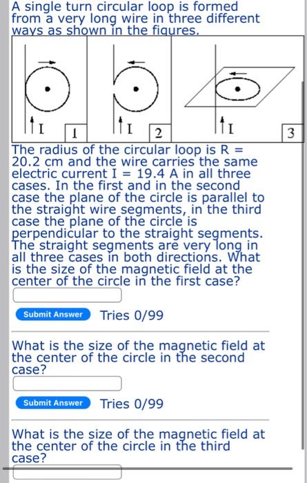 Solved A single turn circular loop is formed from a very | Chegg.com