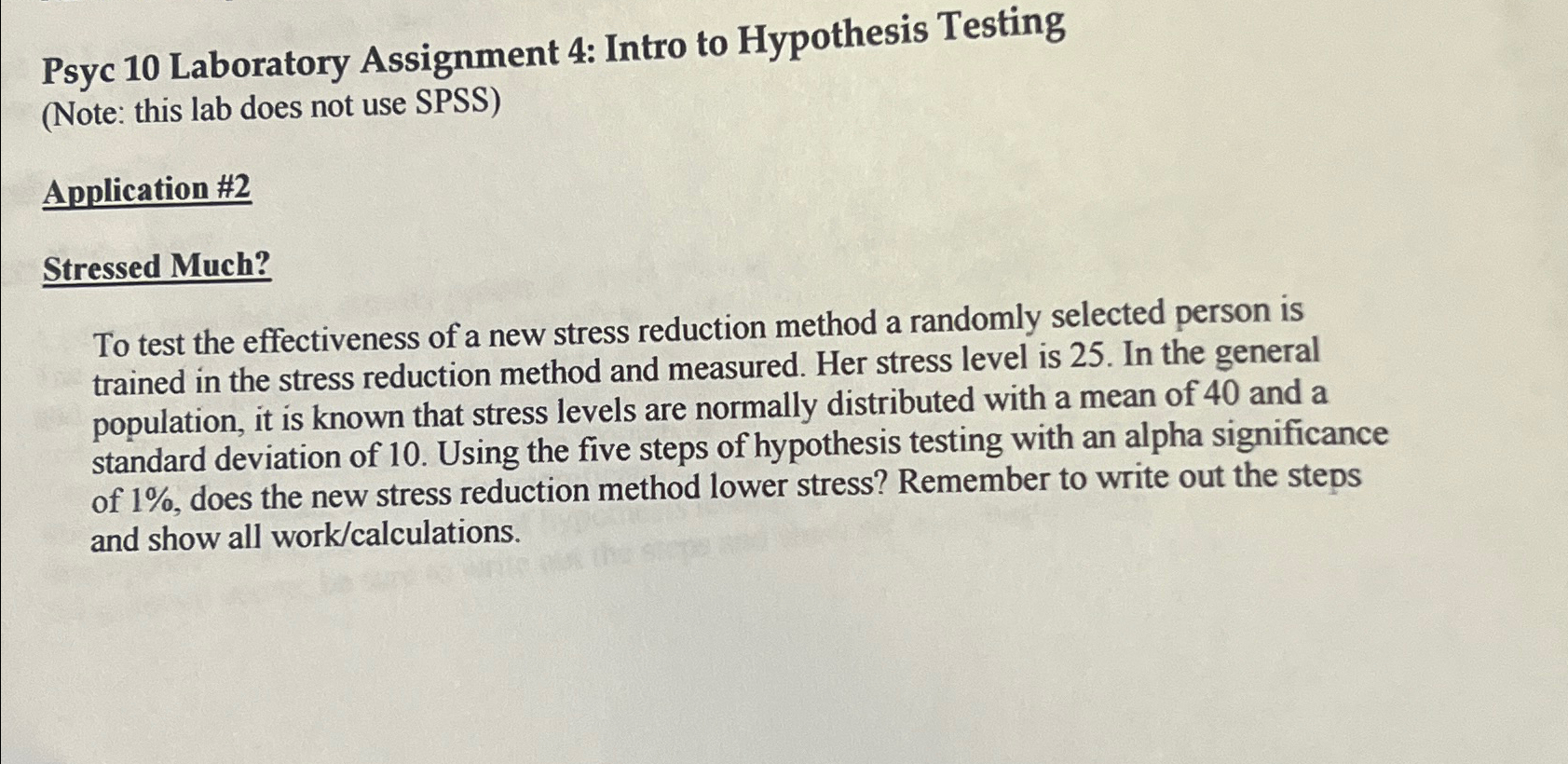 Solved Psyc 10 ﻿Laboratory Assignment 4: Intro to Hypothesis | Chegg.com