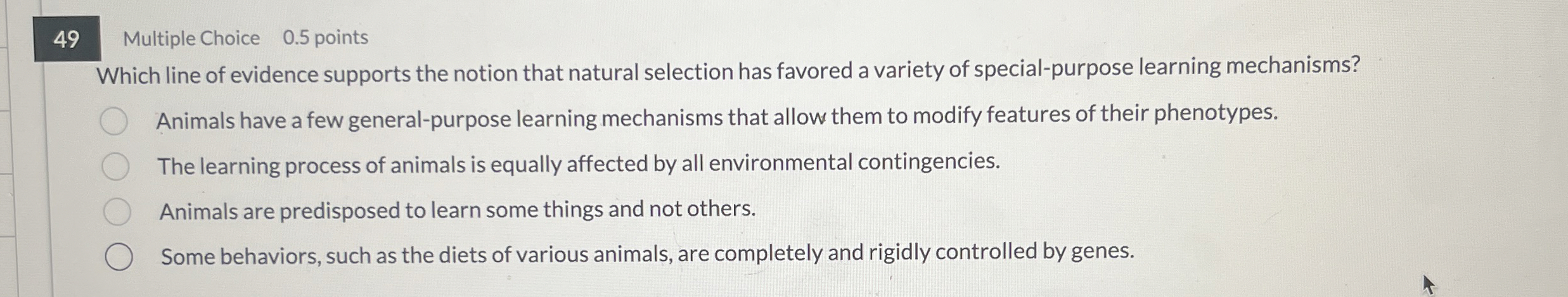 Solved 49Multiple Choice 0.5 ﻿pointsWhich line of evidence | Chegg.com