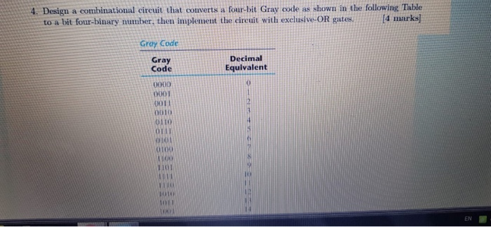 Solved 4 Design A Combinational Circuit That Converts A 