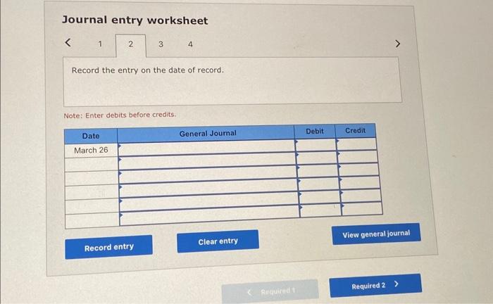 Solved Journal entry worksheet Record the entry on the date | Chegg.com