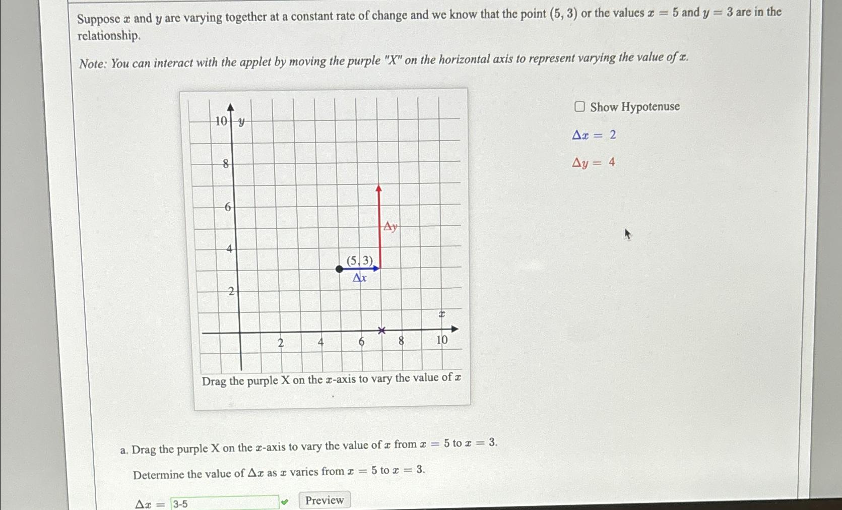 Solved Suppose x ﻿and y ﻿are varying together at a constant | Chegg.com