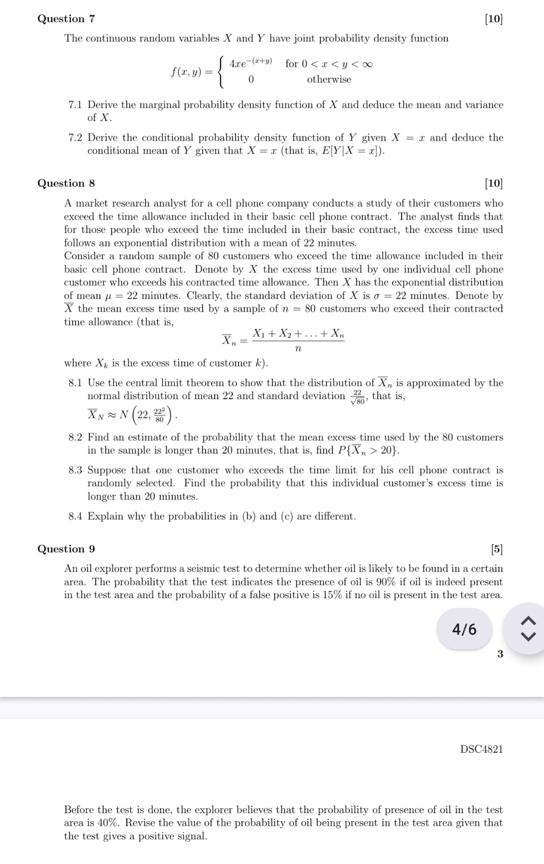 Solved Question 7[10]The continuous random variables x ﻿and | Chegg.com