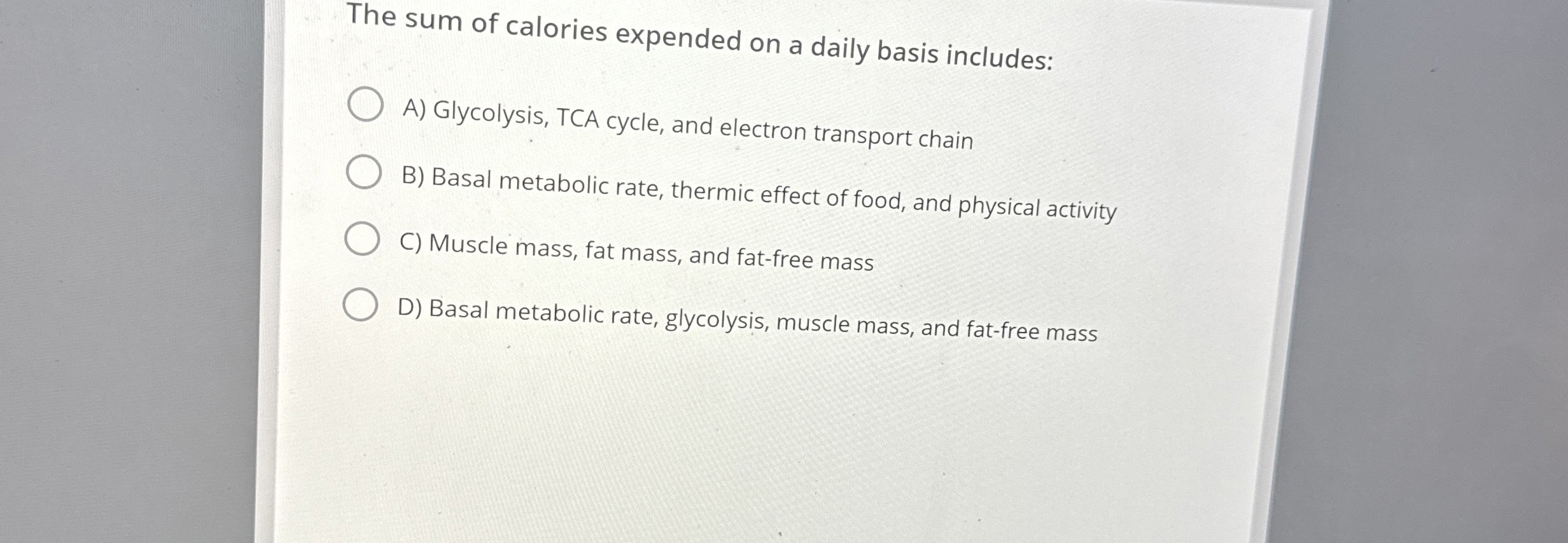 Solved The sum of calories expended on a daily basis | Chegg.com