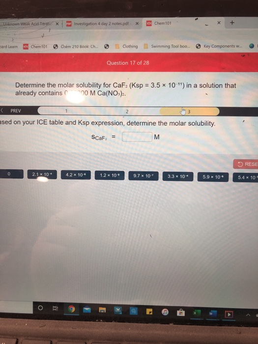 Solved determine the molar solubility for CaF2 (KsP=3.5 | Chegg.com