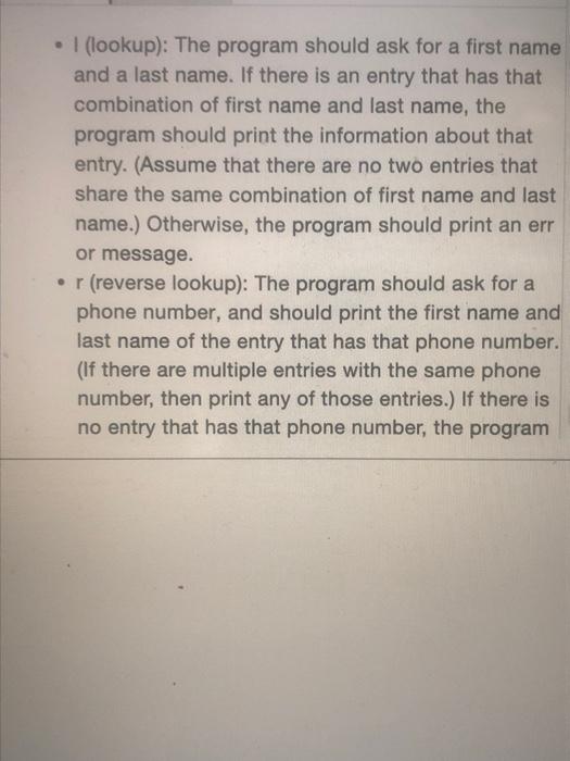 Solved Instructions Write a phonebook application. It should | Chegg.com
