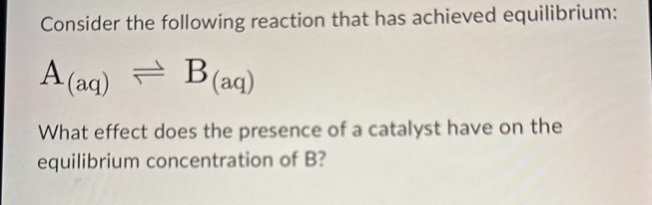 Solved Consider the following reaction that has achieved | Chegg.com