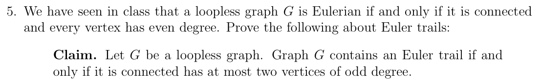 Solved 5 ﻿we Have Seen In Class That A Loopless Graph ﻿g 