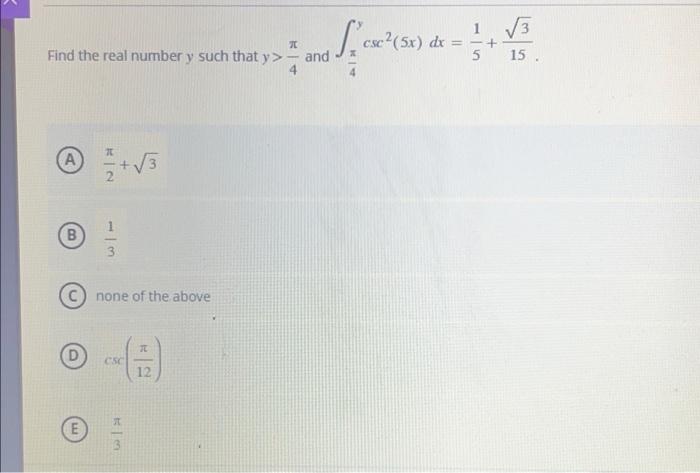 Solved Find the real number y such that y> - and 4 A B D E 2 | Chegg.com
