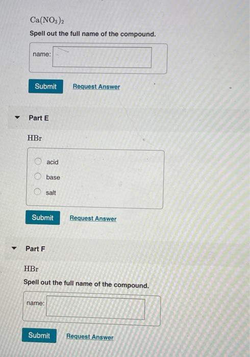 Solved Ca(NO3)2 Spell out the full name of the compound. | Chegg.com
