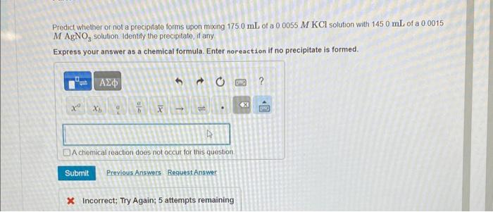 Solved Predict whether or not a precipitate forms upon | Chegg.com
