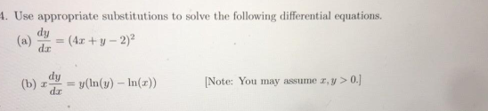 Solved 1. Use appropriate substitutions to solve the | Chegg.com