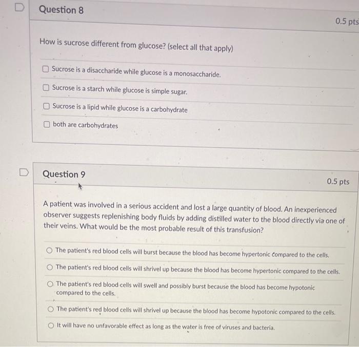 [Solved]: 8&9 pls How is sucrose different from gl