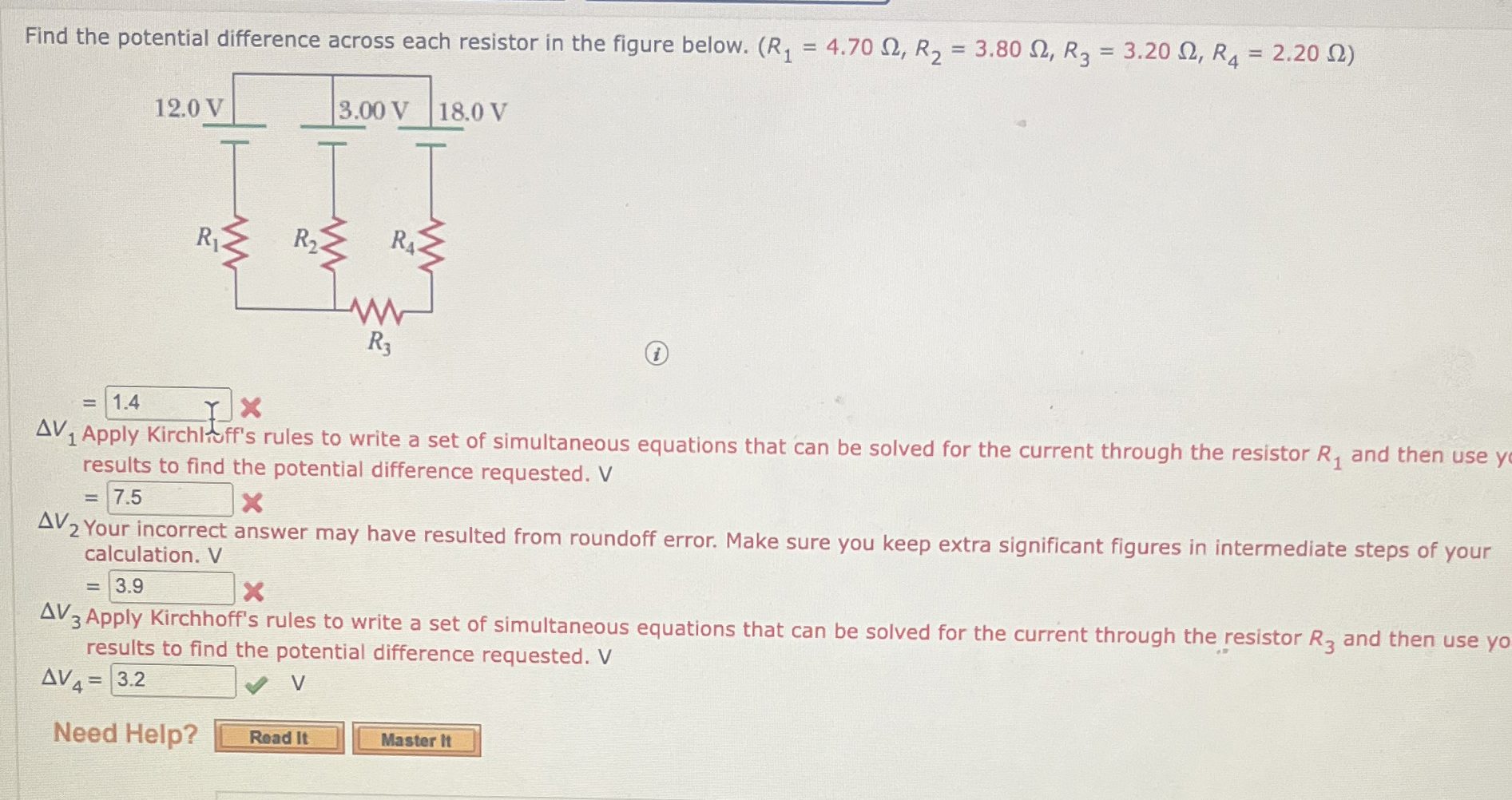 Solved ]ΔV3 ﻿Apply Kirchhoff's rules to write a set of | Chegg.com