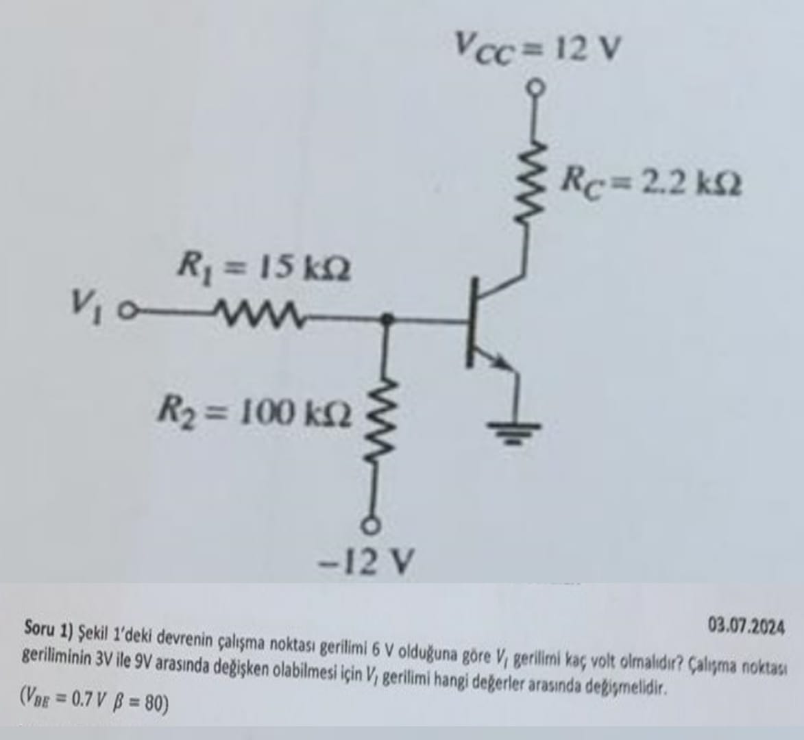 Question 1 ﻿Given that the operating point voltage of | Chegg.com